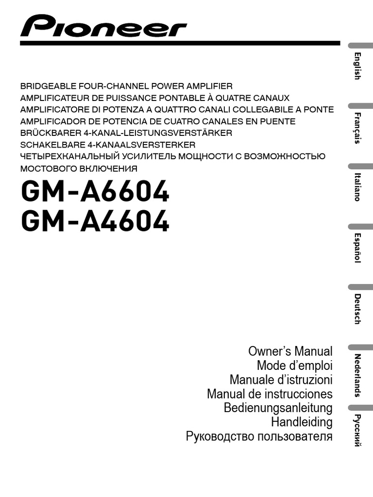 GM-A6604 Manual NL en FR de It Ru Es | PDF | Sound Technology | Electrical Engineering