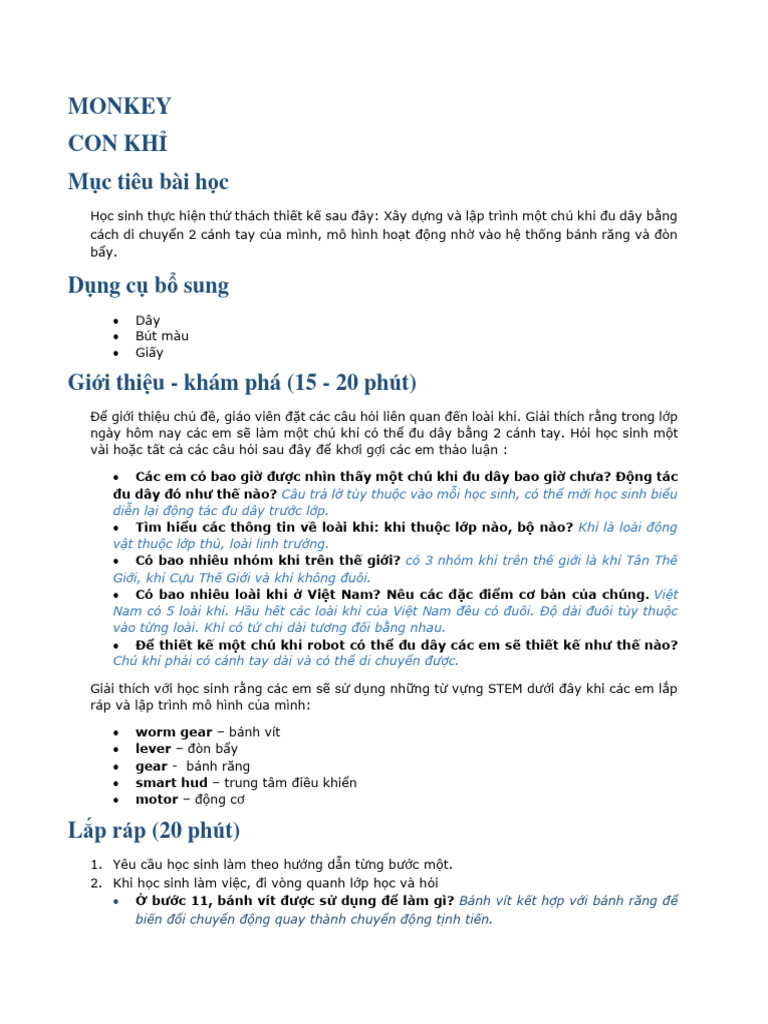 Teacher Guide Monkey | PDF