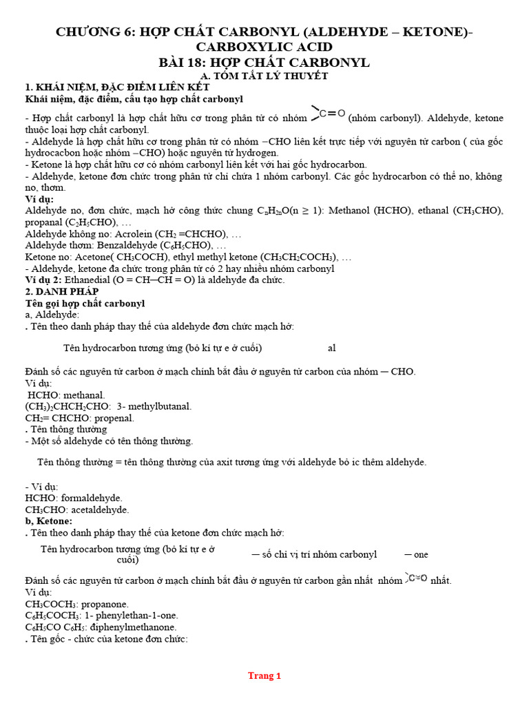 Ly Thuyet Va Bai Tap Aldehide-Ketone | PDF