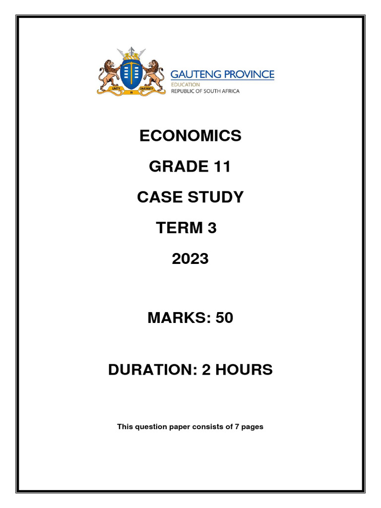 2023 Grade 11 SBA CASE STUDY - Term 3 - QP | PDF | Wealth | Inflation 2023 Grade 11 SBA CASE STUDY - Term 3 - QP | PDF | Wealth | Inflation