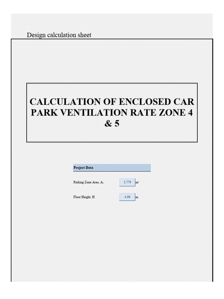 Enclosed Car Park Ventilation Calculation | PDF | Ventilation ...