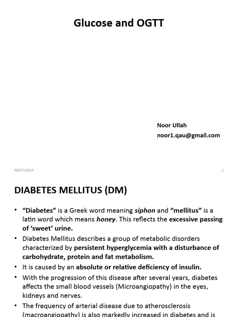 Glucose and OGTT | PDF | Diabetes | Hyperglycemia
