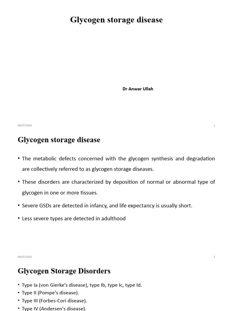 Glycogen Storage Disease 1 Pdf Glycogen Genetic Disorder