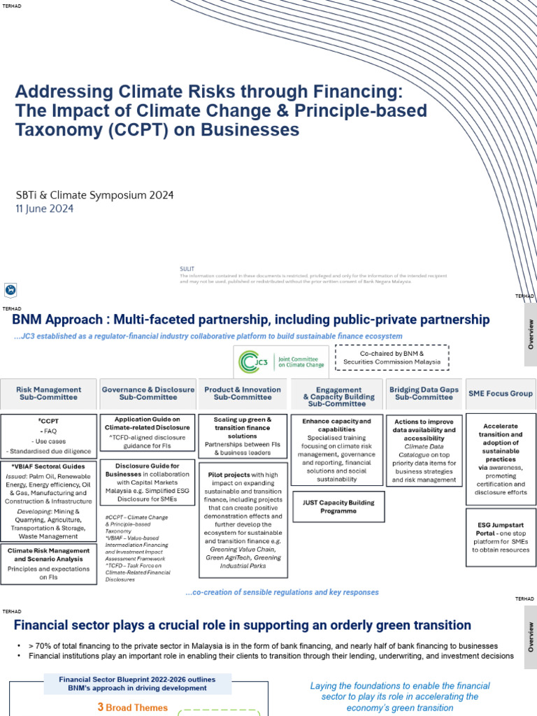 (SBTICLIMATE 2024) - Addressing Climate Risks Through Financing - The ...