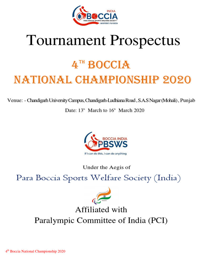 4th Boccia National Championship 2020 | PDF | Business | Finance ...