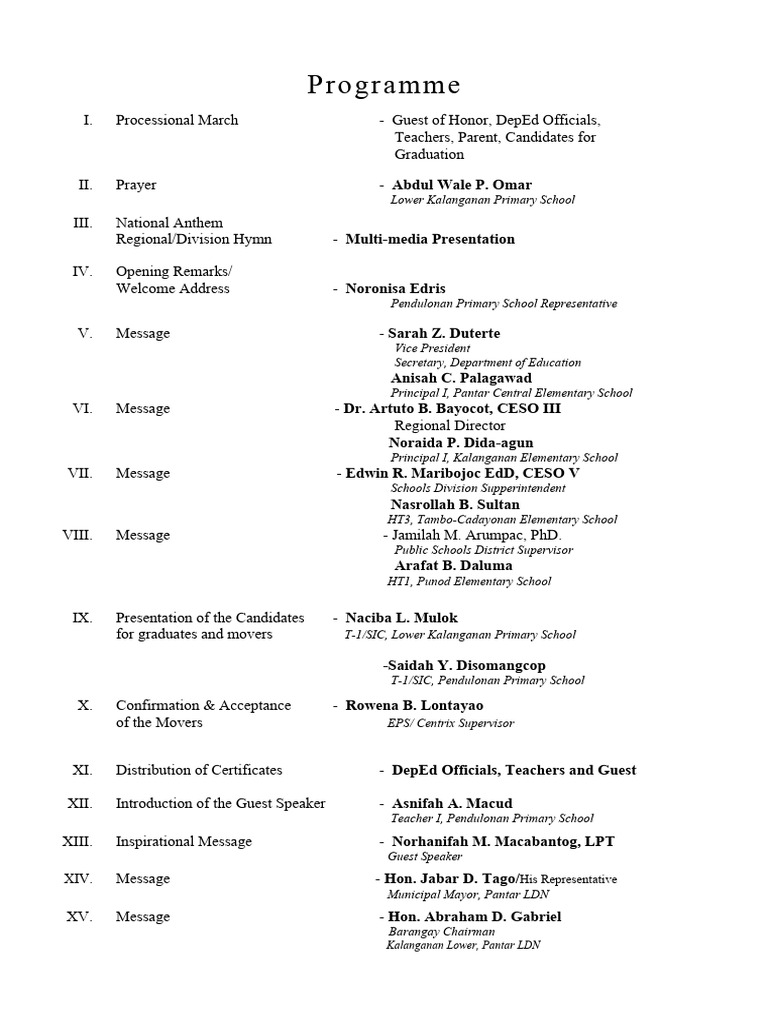 Programme Content SY 2023-2024 - Edited | PDF