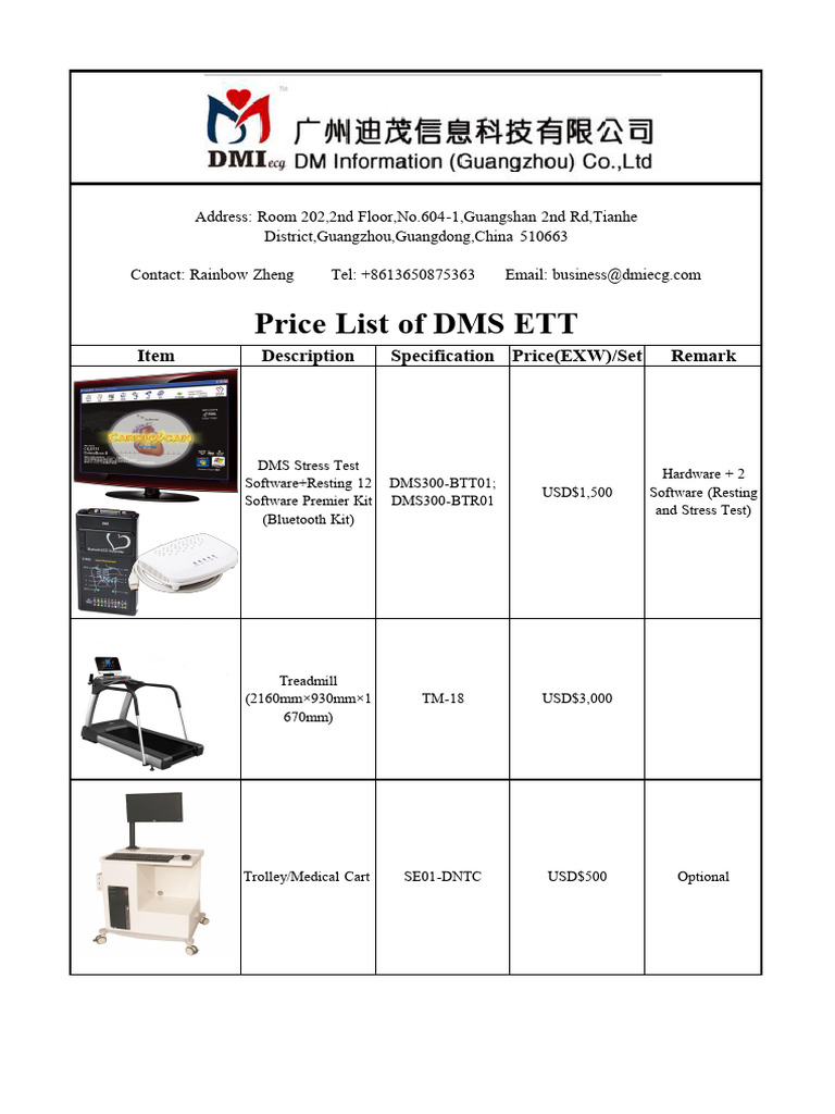 DMS ETT Stress Test Price List | PDF | Technology & Engineering