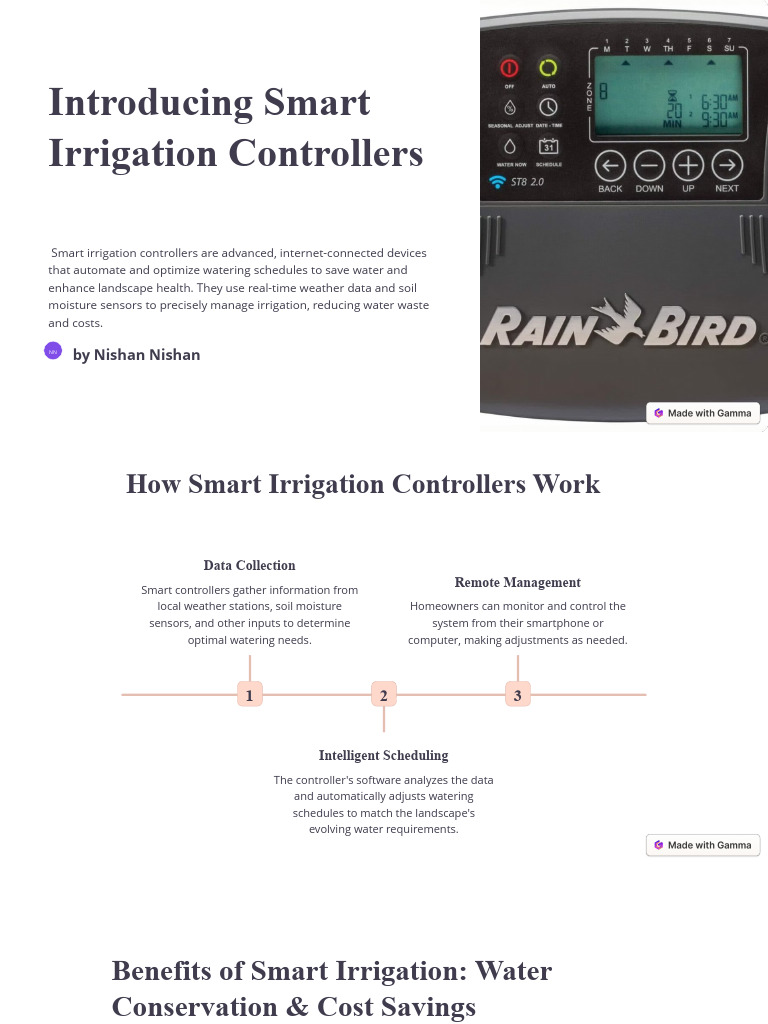 Introducing Smart Irrigation Controllers | PDF | Water Conservation ...