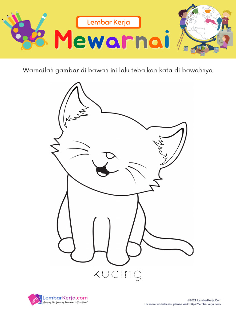 Worksheet: Color and Trace Cat | PDF