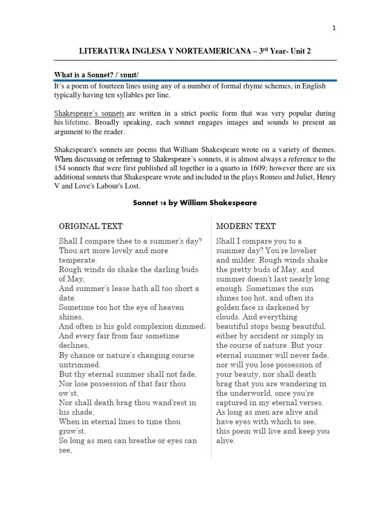 SONNET-BLANK VERSE-DRAMA | PDF | Poetry | Metre (Poetry)