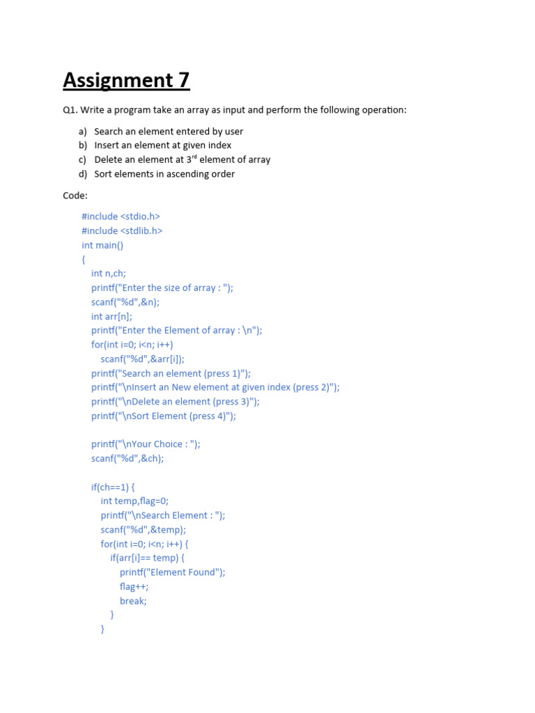 Assignment 7 | PDF | Computers