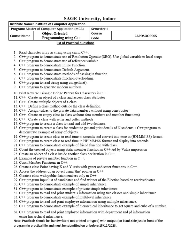 Oops Pdf C Class Computer Programming