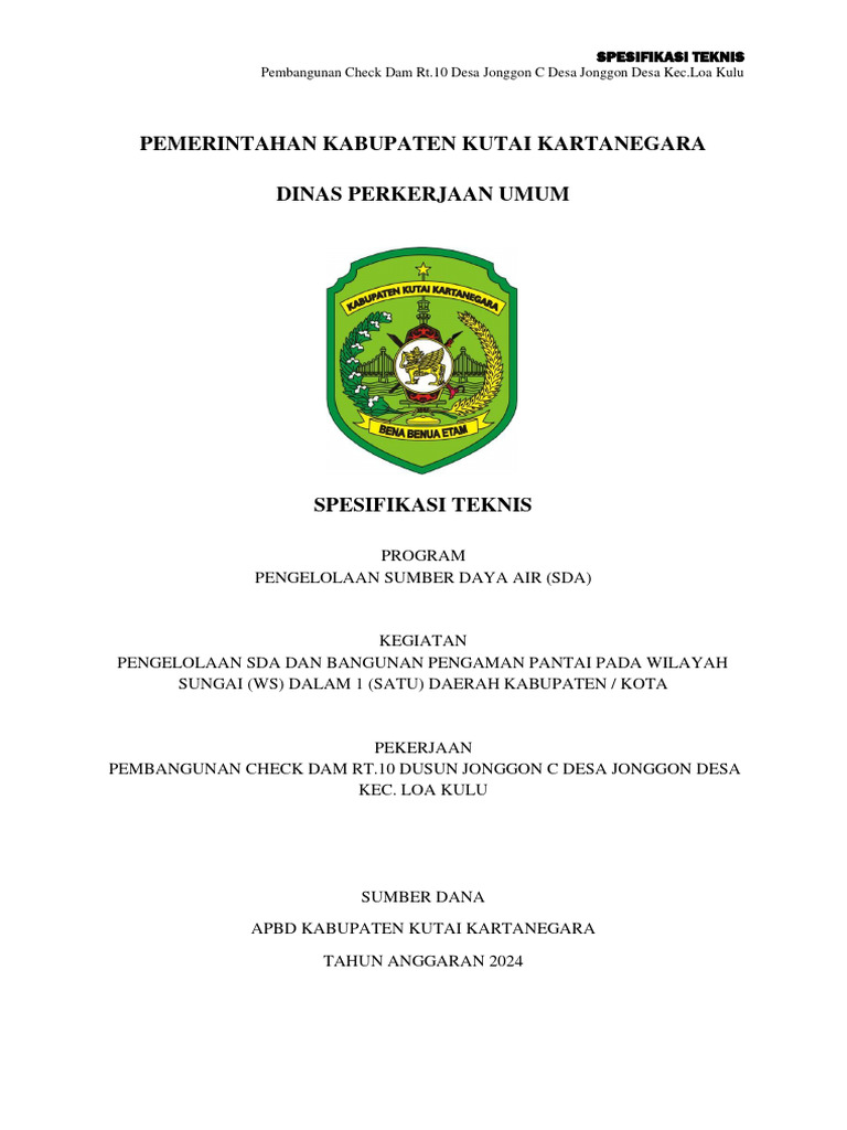 SPEKTEK DESA JONGGON C Upload | PDF