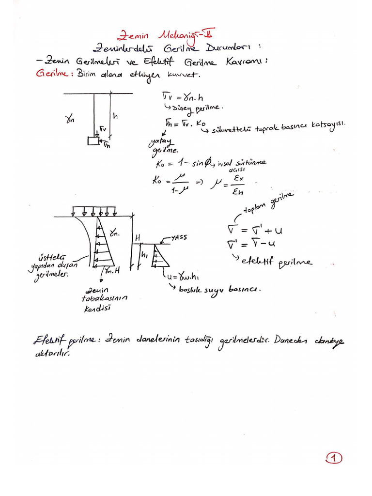 Zemin Mekaniği 2 - Ders Notu 1 | PDF
