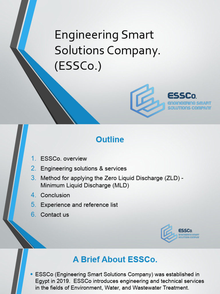 ESSCo. - Company Profile 2024 | PDF | Sewage Treatment | Water Treatment