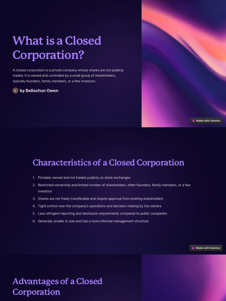 What Is A Closed Corporation | PDF | Corporations | Governance