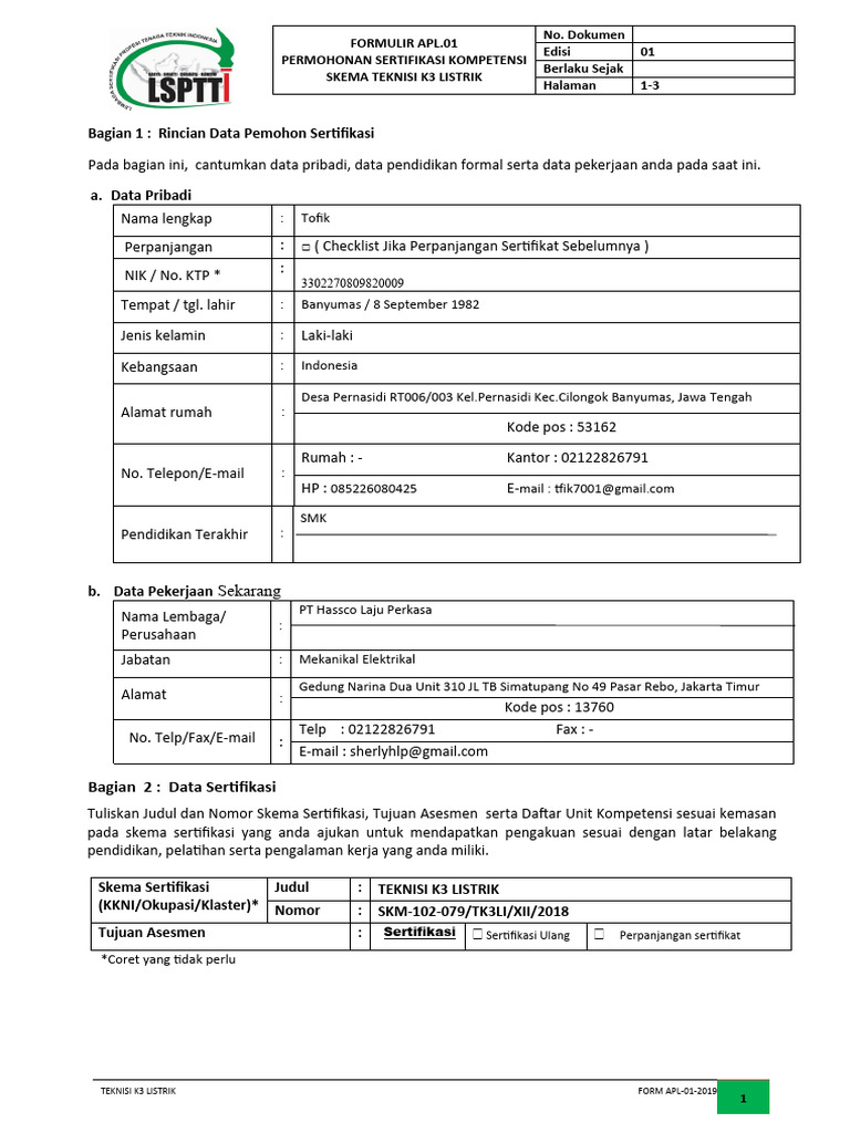 Form FR - Apl-01 | PDF