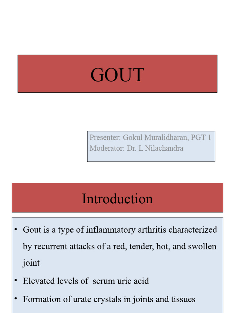 Gout Presentation | PDF | Gout | Diseases And Disorders