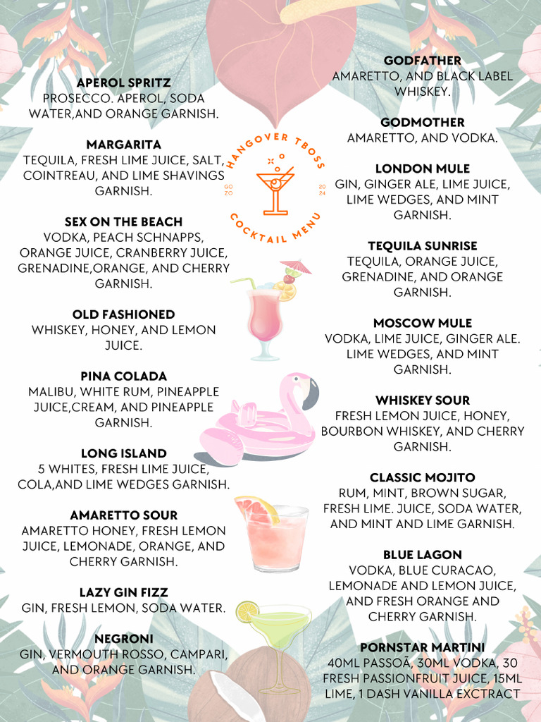 Cocktail Menu 2025 | PDF