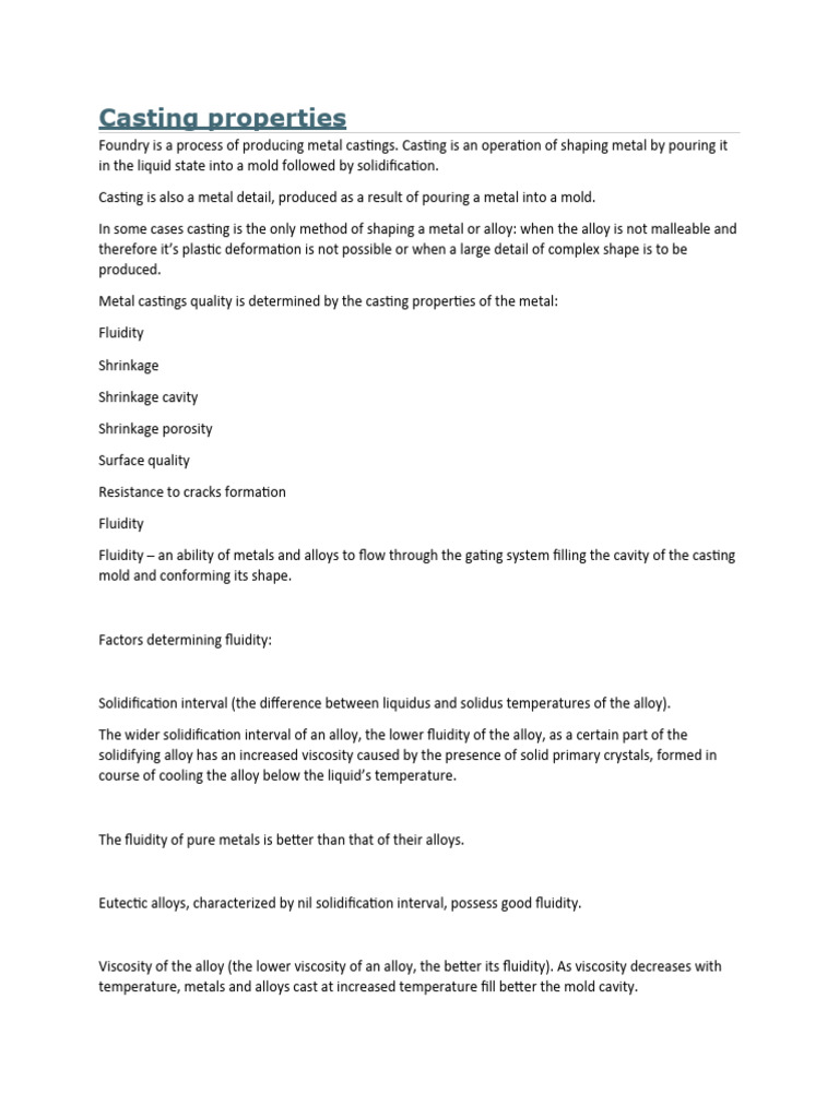 Foundry 1 | PDF | Foundry | Building Materials