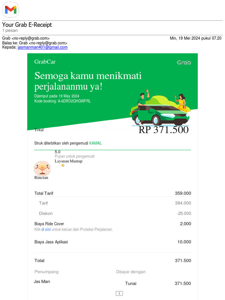 E-Receipt GrabCar 19 Mei 2024 | PDF