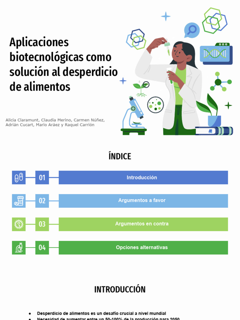 Biotecnología para Reducir Desperdicio Alimentario | PDF | Alimentos ...
