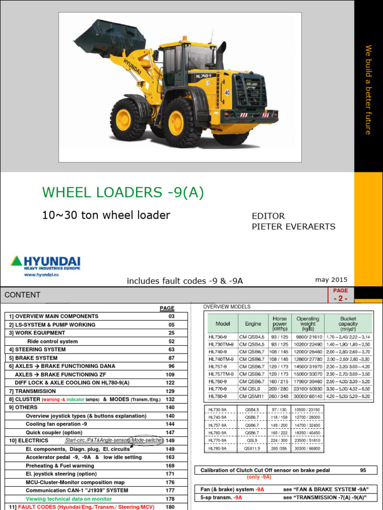 Hyundai Wheel Loaders -9A Technical Guide | PDF | Pump | Brake