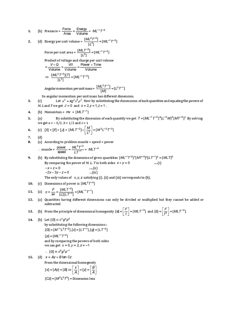 Sol Units Dimensions Sheet 1 | PDF | Momentum | Physical Phenomena
