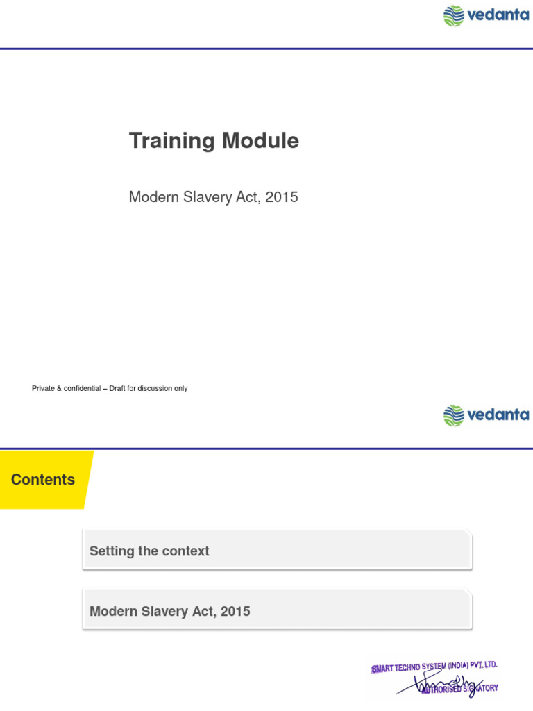 2.MSA Training Module | PDF | Slavery | Black Market