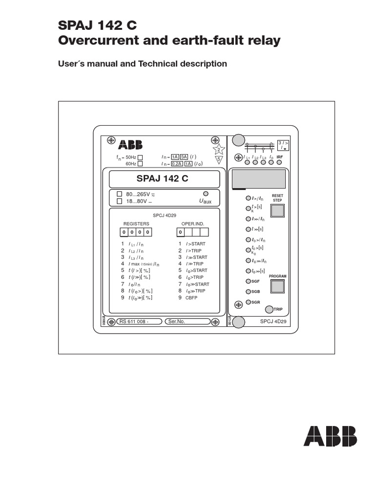 SPAJ 142 C Relay User Manual | PDF | Relay | Electrical Equipment
