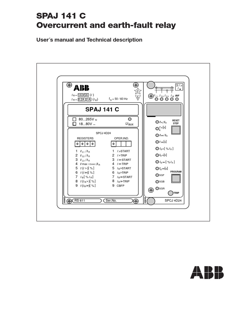 SPAJ 141 C Relay User Manual | PDF | Relay | Electrical Engineering