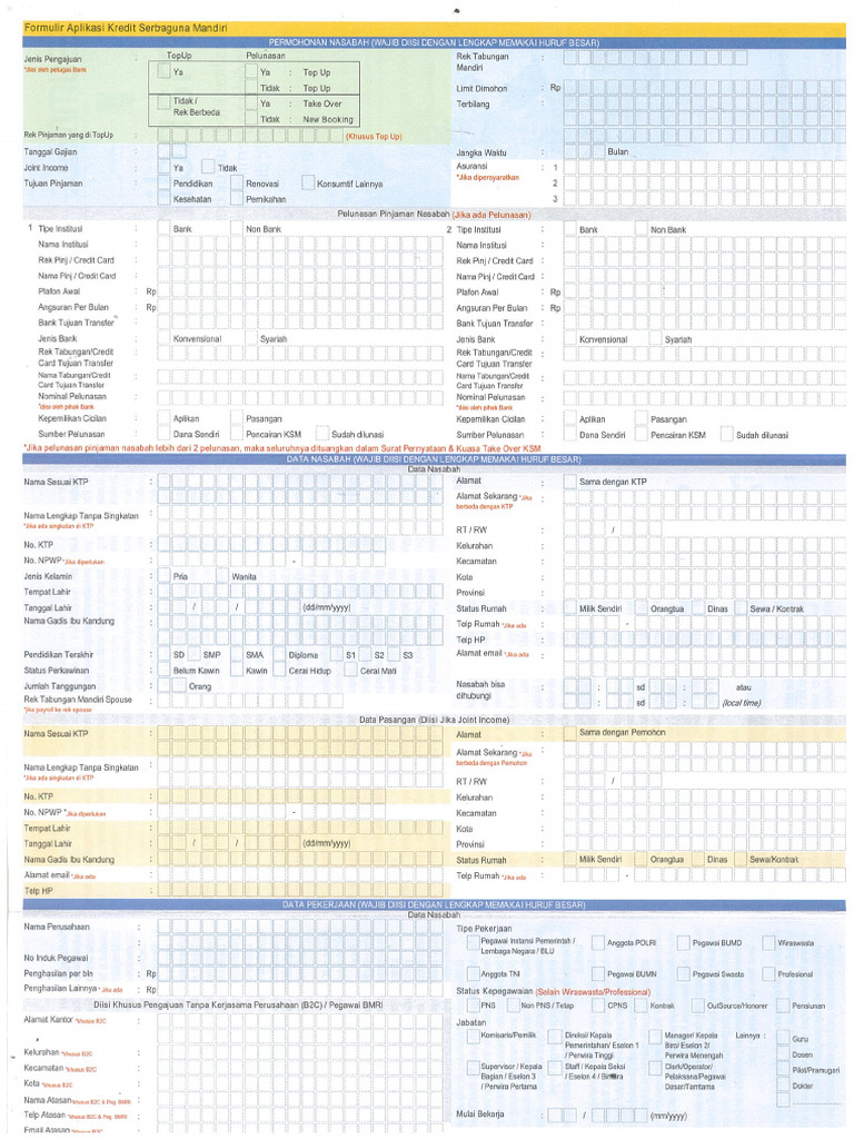 Form Aplikasi Kosong KSM | PDF