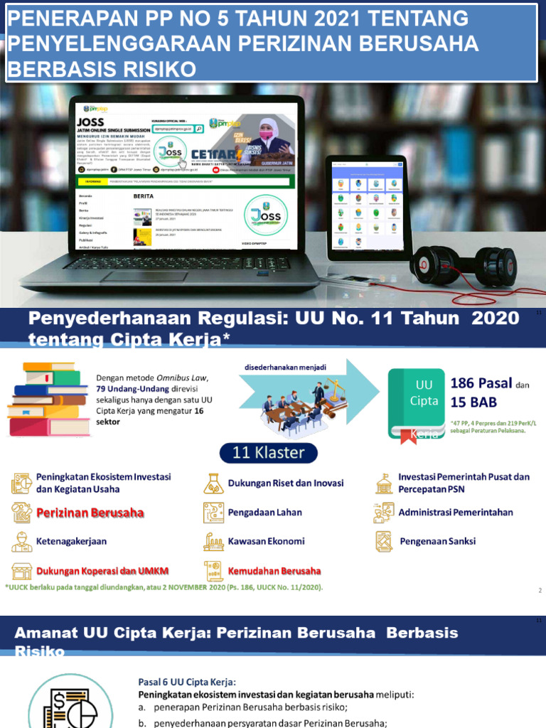 Materi DPM PTSP Jatim Paparan Oss Rba | PDF | Bisnis | Pengelolaan Keuangan & Uang