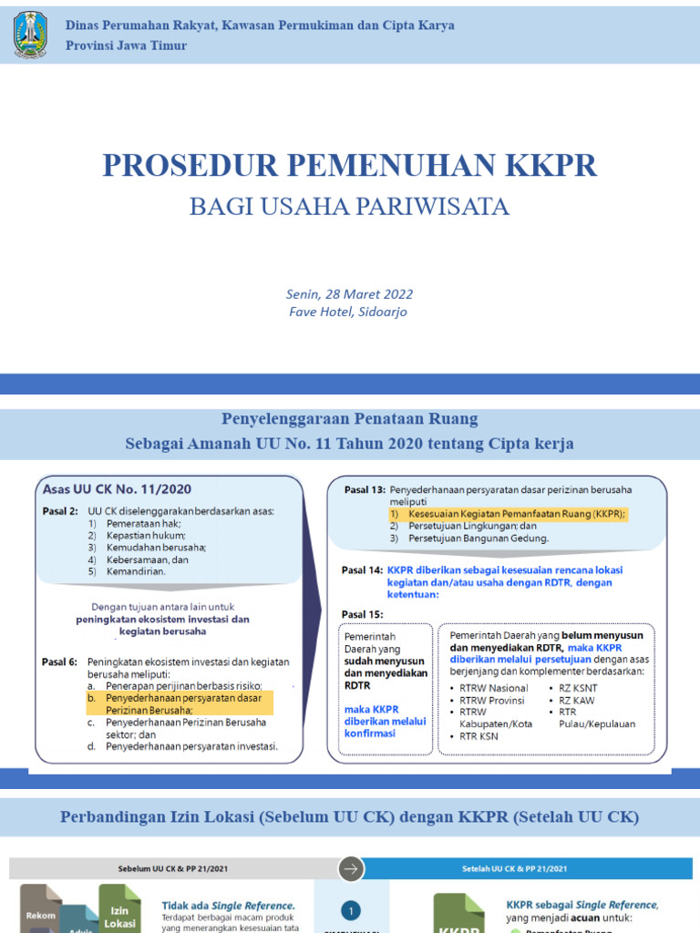 KKPR Sebagai Persyaratan Persetujuan Lingkungan Dalam OSS RBA | PDF