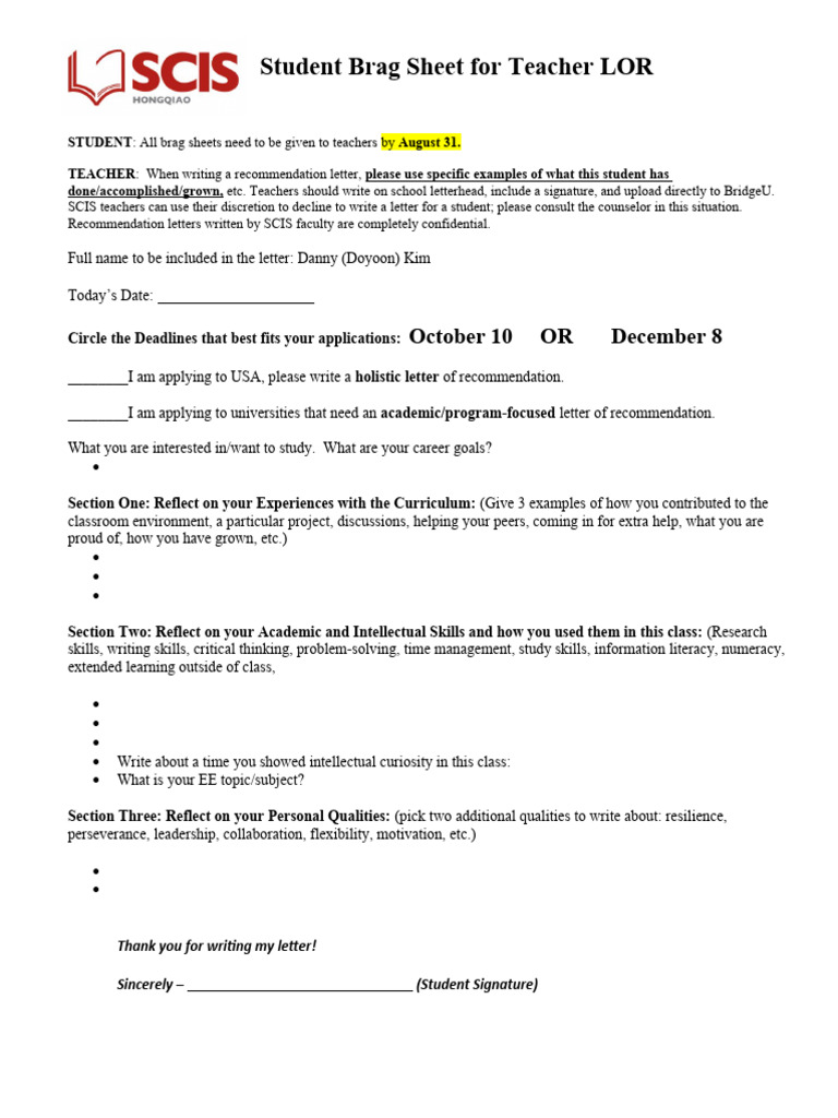 Brag Sheet For Teachers2 | PDF | Career & Growth