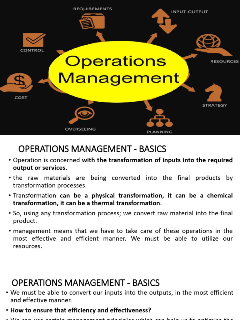 OM BASICS 1 | PDF | Operations Management | Business Process