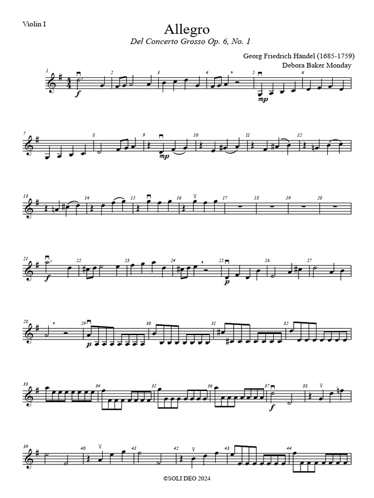 Allegro Violin 1 | PDF | Concerto | Musical Compositions