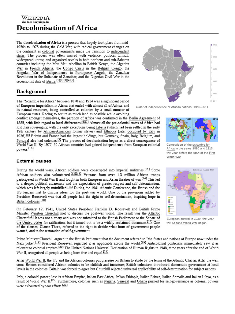 Decolonisation of Africa | PDF | French Colonial Empire | International Relations
