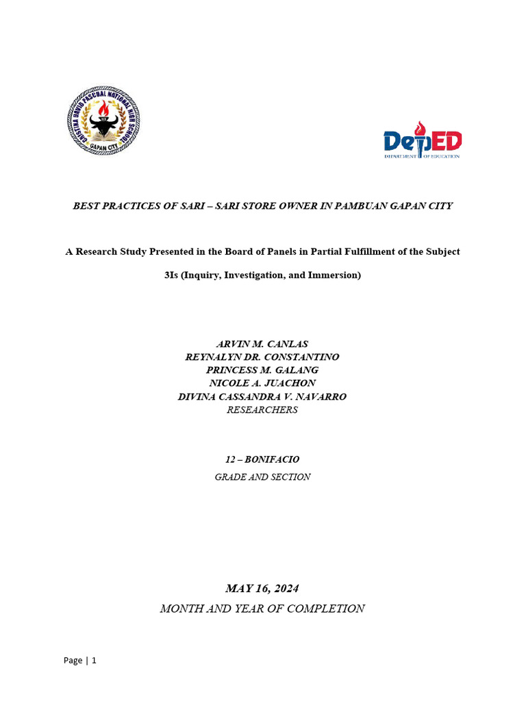 Final Revise | PDF | Survey Methodology | Questionnaire