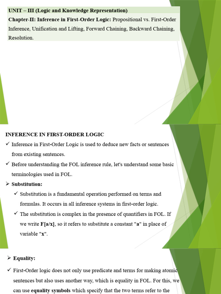AI Unit-III Chapter-II Inference in First-Order Logic | PDF | First Order Logic | Inference