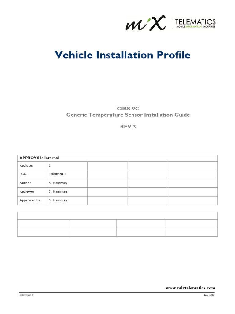 CIBS-9C Generic Temperature Sensor Installation Guide Ver 3 | PDF | Fuse (Electrical ...