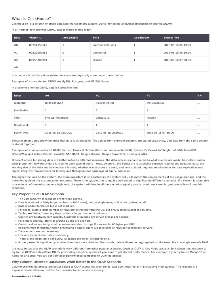 Clickhouse en | PDF | Databases | Database Index