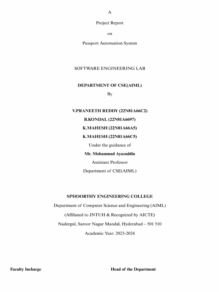 Passport Automation System | PDF