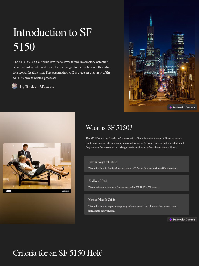 Introduction To SF 5150 | PDF | Mental Health | Clinical Medicine