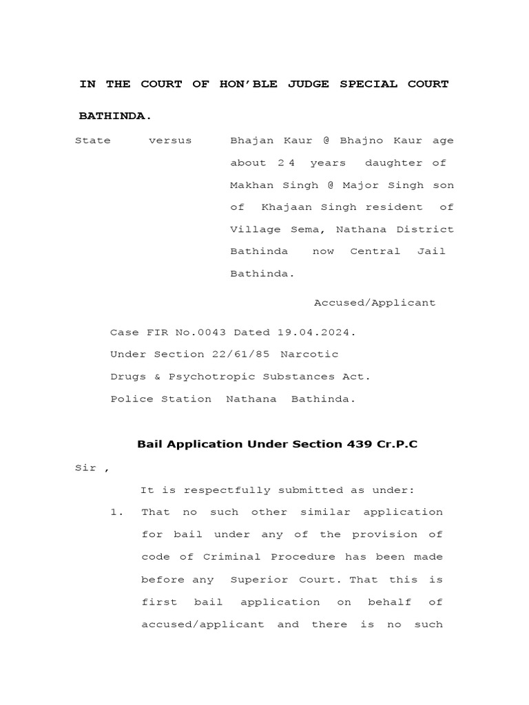 Bhajan Kaur Bail Application 2024 | PDF | Bail | Criminal Procedure In South Africa