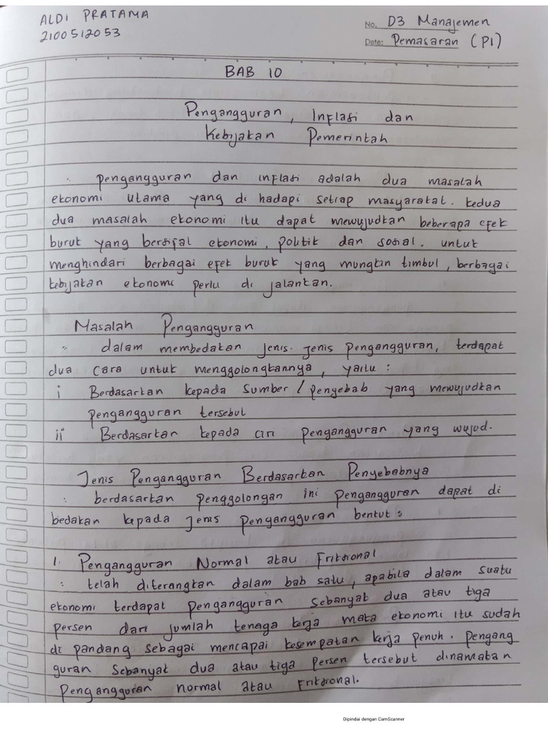 Aldi Pratama (2100512053) Resume Bab 10 Peng. Ekonomi Makro | PDF