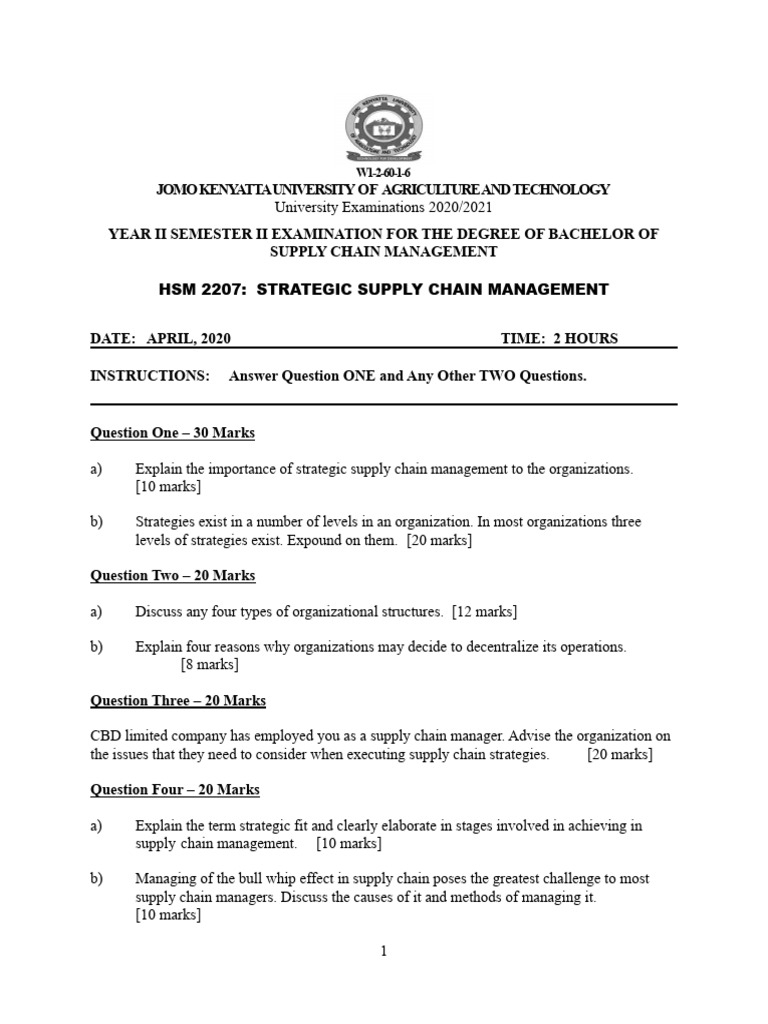 Hsm 2207 Strategic Supply Chain Management | PDF Hsm 2207 Strategic Supply Chain Management | PDF