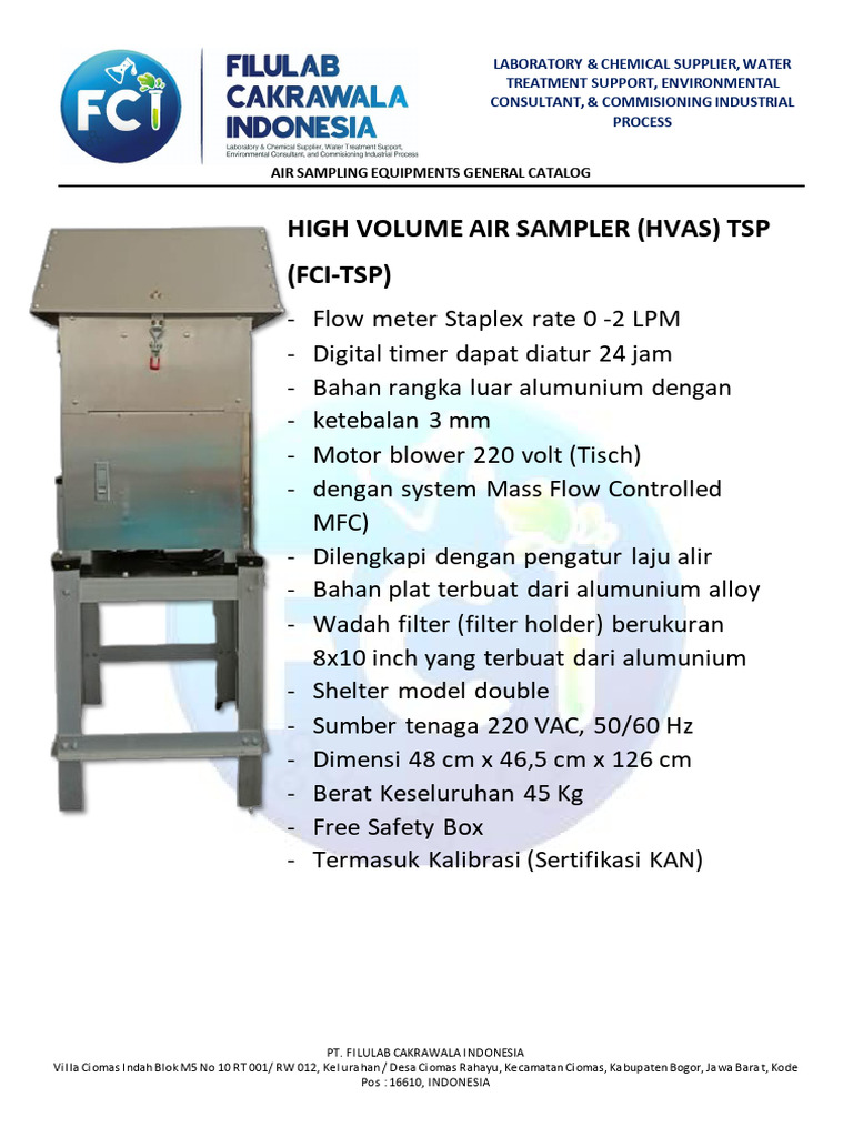 Air Sampling Equipments General Catalog | PDF | Applied And ...