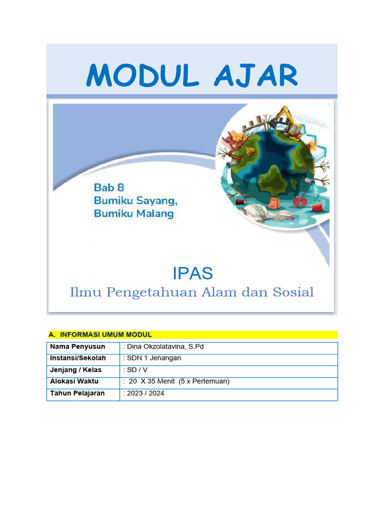 BAB 8 - MA IPAS Kls 5 | PDF