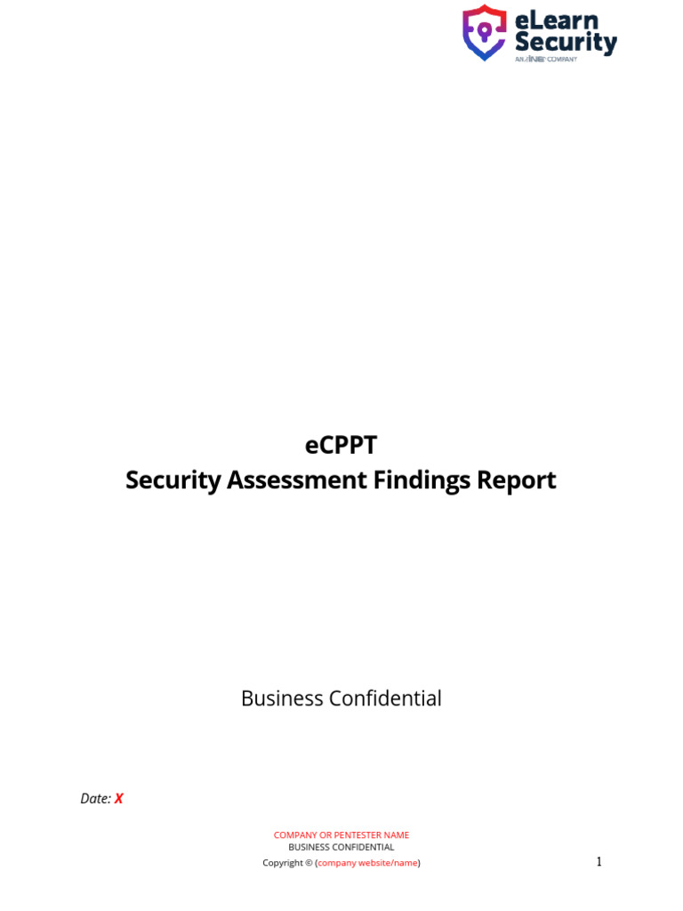 eCPPT Template Example | PDF | Vulnerability (Computing) | Penetration Test